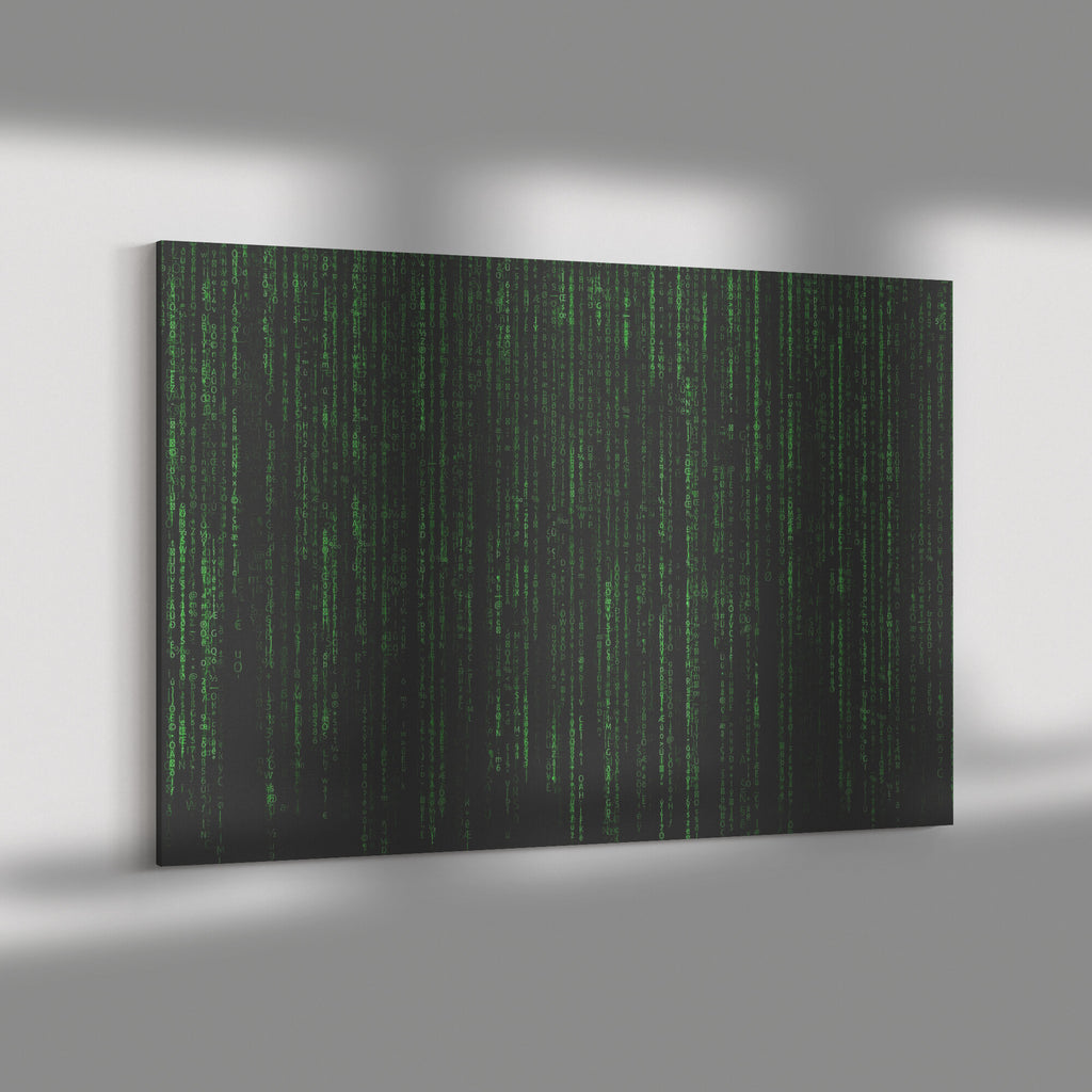 Matrix Code Framed Canvas – Gifts And Tees
